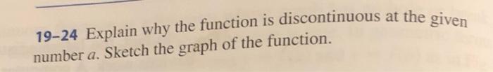 Solved 19-24 Explain why the function is discontinuous at | Chegg.com