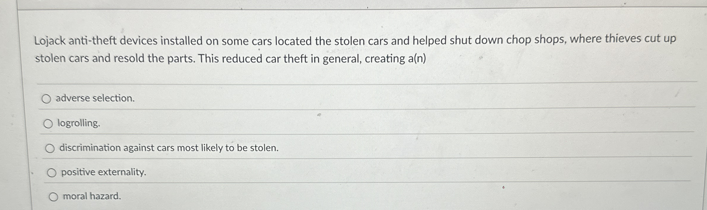 Solved Lojack anti-theft devices installed on some cars | Chegg.com