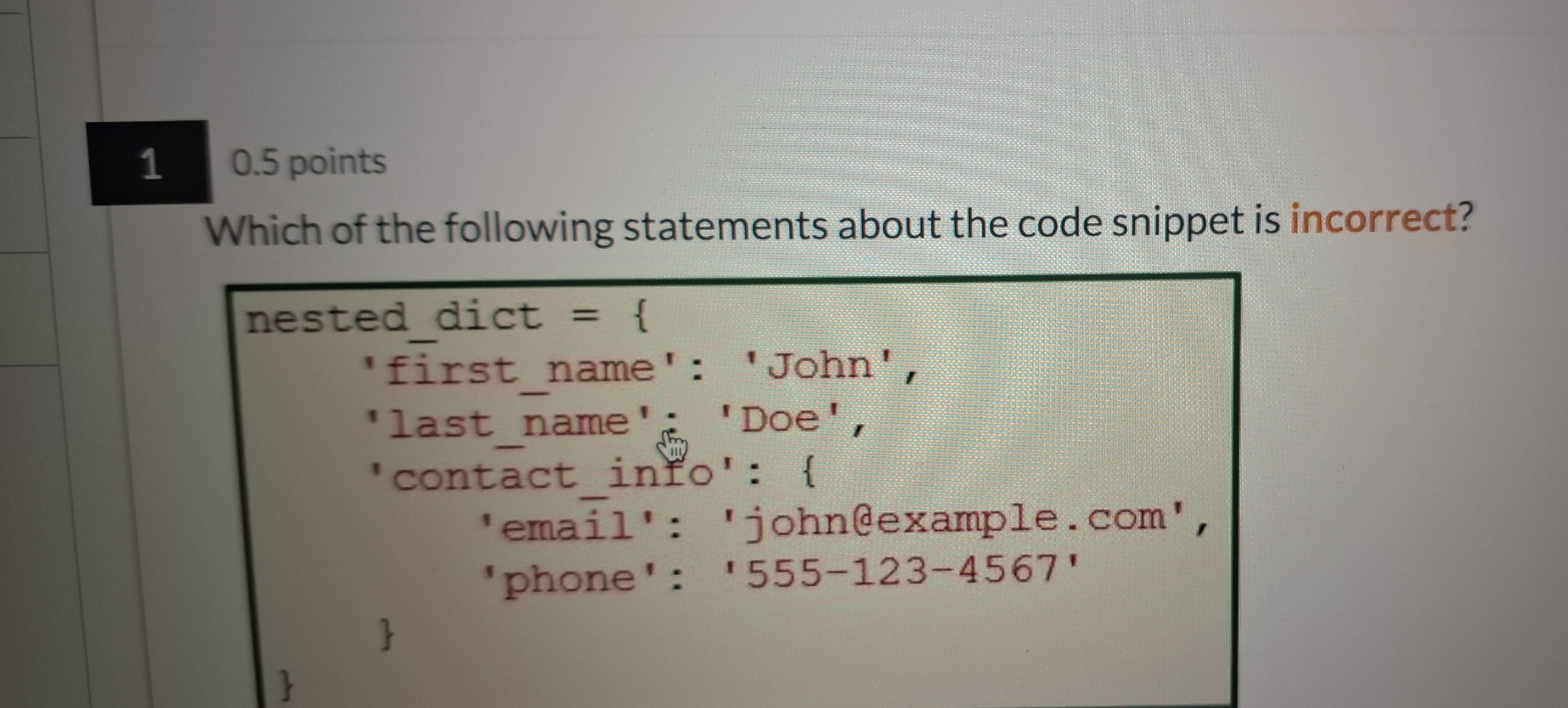Solved 10.5 ﻿pointsWhich of the following statements about | Chegg.com