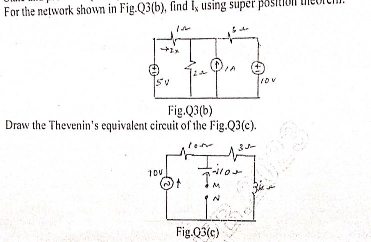 Solved For the network shown in Fig.Q3(b), ﻿find lx ﻿using | Chegg.com