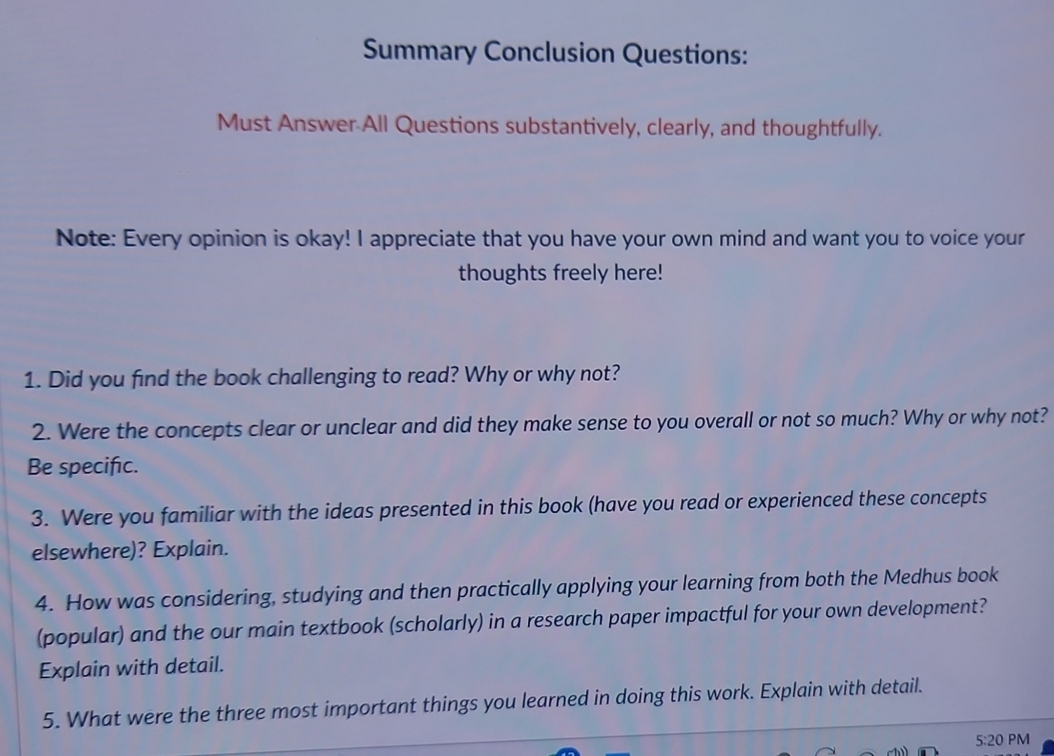 Solved Summary Conclusion Questions:Must Answer-All | Chegg.com