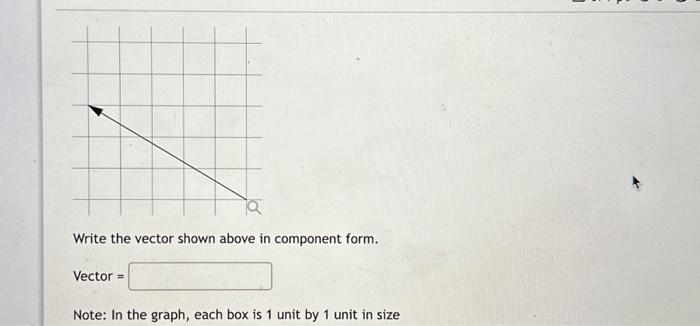 Solved Write the vector shown above in component form. | Chegg.com