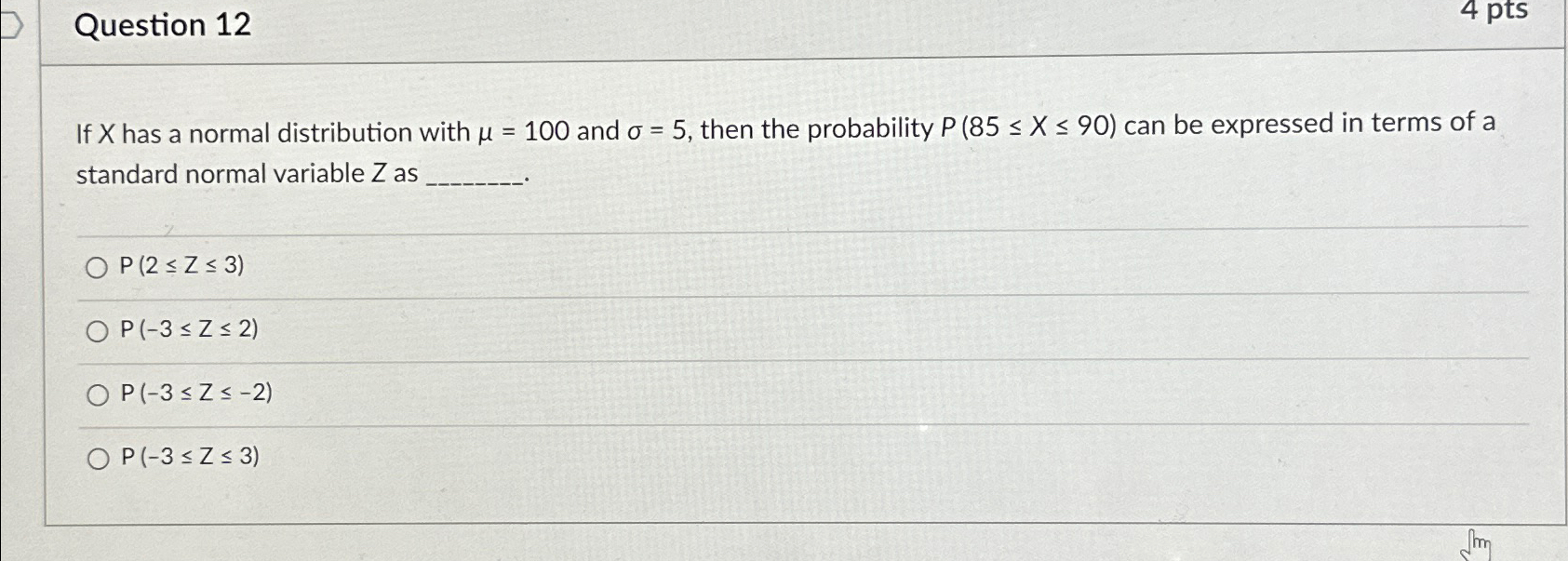 Solved Question 12\\nIf x has a normal distribution with | Chegg.com