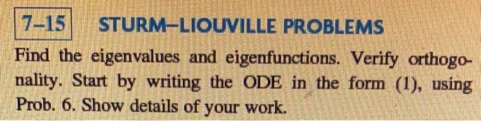 Solved Find the eigenvalues and eigenfunctions. Verify | Chegg.com