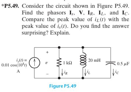 Solved Consider the circuit shown in Figure P5.49. Find the | Chegg.com