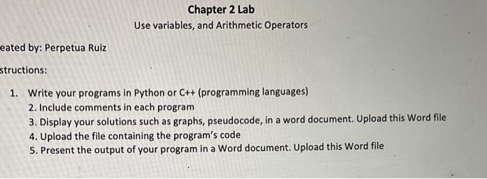 Write your programs in Python or C++ (programming | Chegg.com