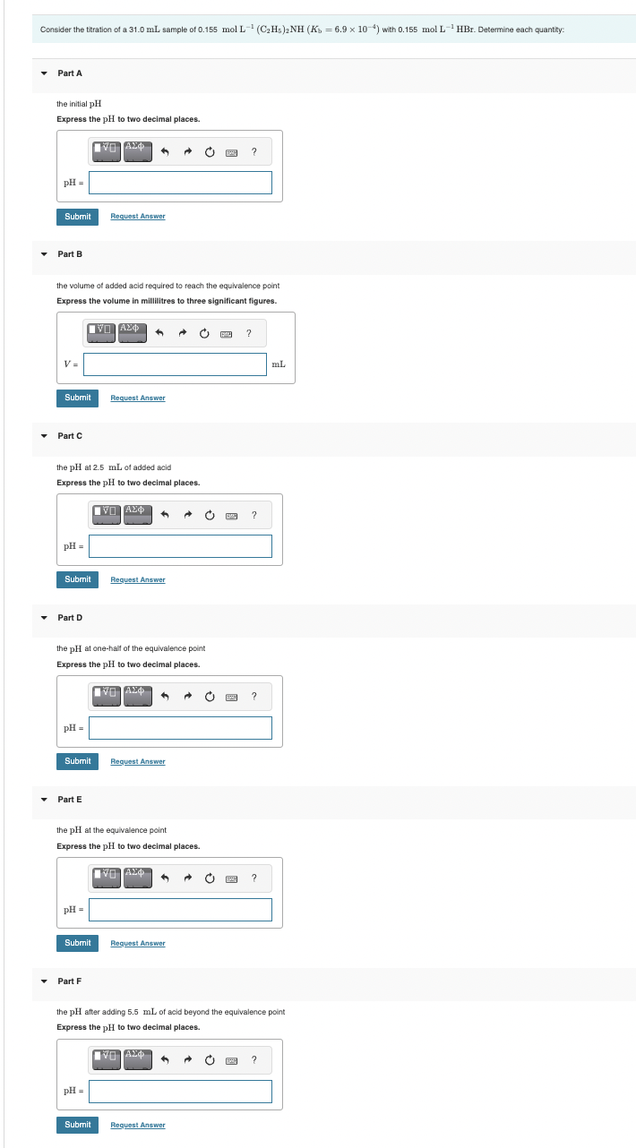 Solved Part Athe initial pHExpress the pH ﻿to two decimal | Chegg.com