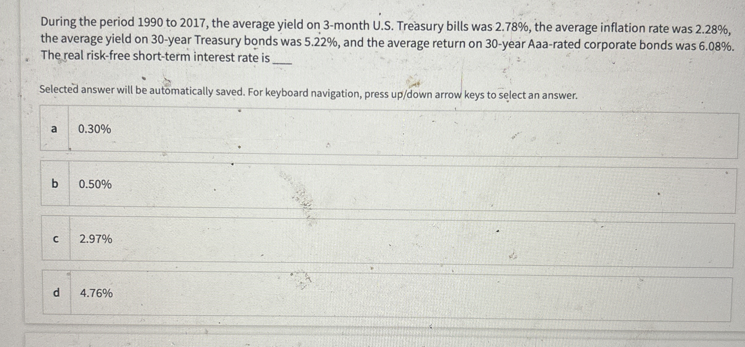 Solved During the period 1990 ﻿to 2017, ﻿the average yield | Chegg.com
