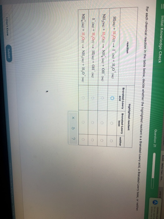 Solved = Initial Knowledge Check ALEXS. Maria Clarke | Chegg.com