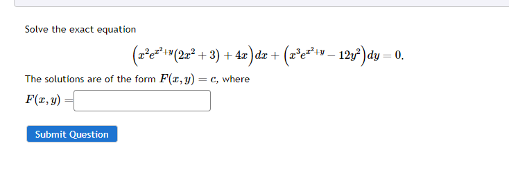 Solved Solve the exact | Chegg.com