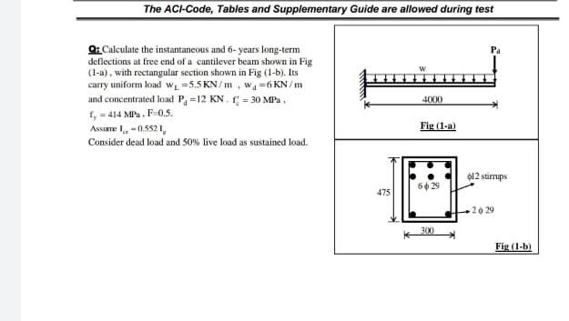 Solved The ACI-Code, Tables and Supplementary Guide are | Chegg.com