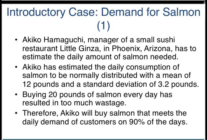 Solved what would be amount of salmon needed to meet demand | Chegg.com