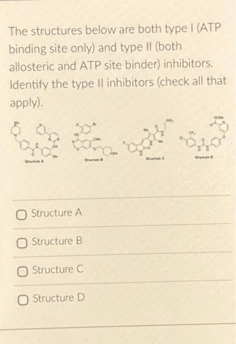 Solved The structures below are both type I (ATP binding | Chegg.com