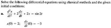 Solved Solve the following differential equations using | Chegg.com