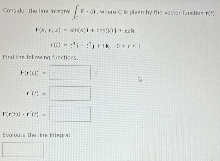 Solved Consider the line integral ∫CF⋅dr, where C is given | Chegg.com