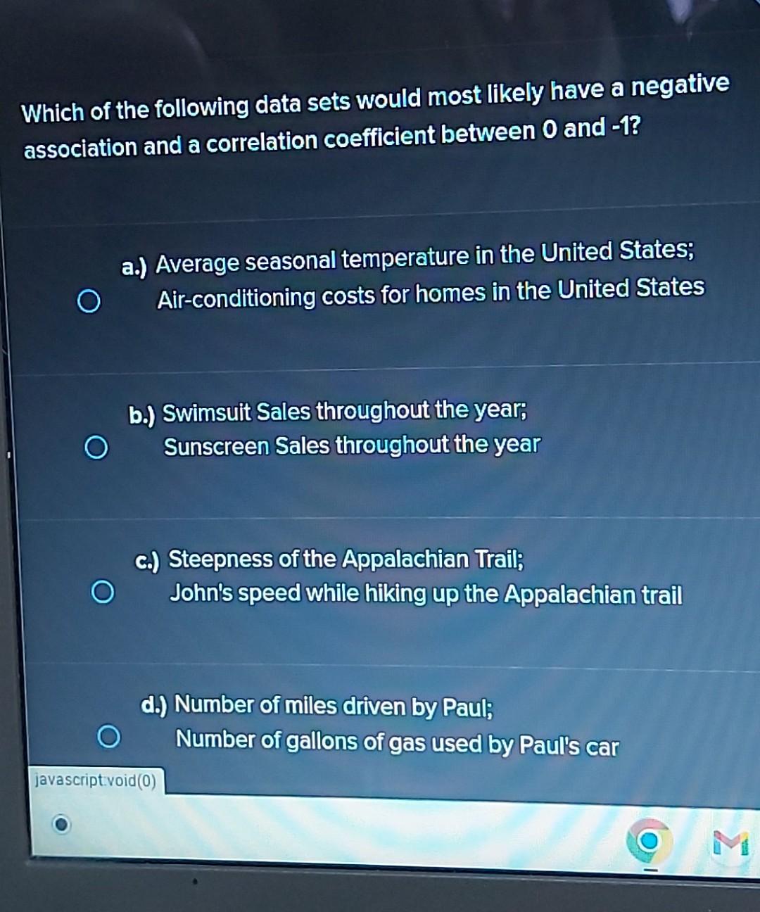 Solved Which of the following data sets would most likely | Chegg.com