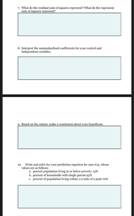 Assignment \#7 OLS Regression Output Model Summary a. | Chegg.com
