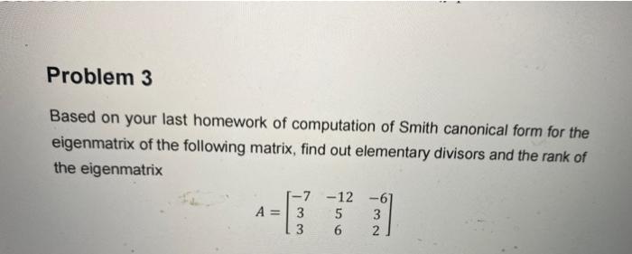 Solved Based on your last homework of computation of Smith | Chegg.com