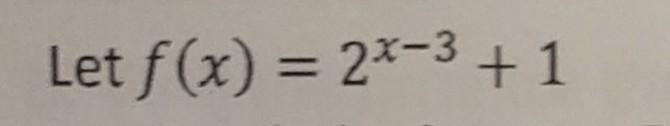 Solved f(x)=2x−3+1Find the equation of the inverse function | Chegg.com