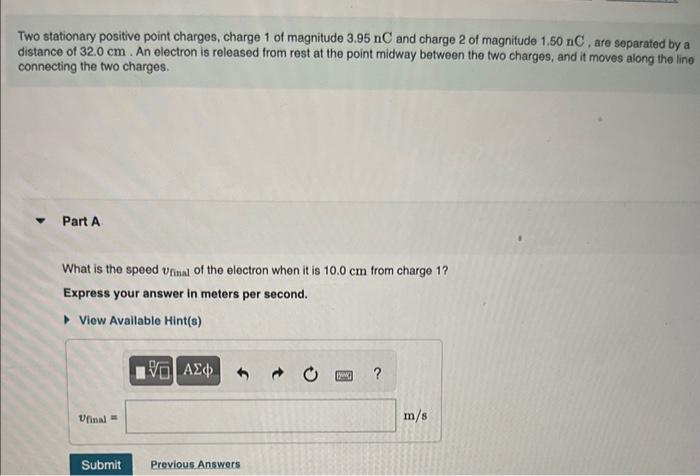 Solved Two stationary positive point charges, charge 1 of | Chegg.com