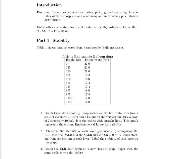 Introduction Purpose: To gain experience calculating, | Chegg.com