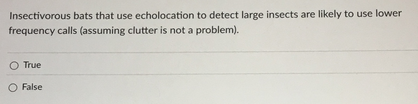 Solved Insectivorous bats that use echolocation to detect | Chegg.com
