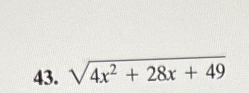 4x2+28x+49 | Chegg.com
