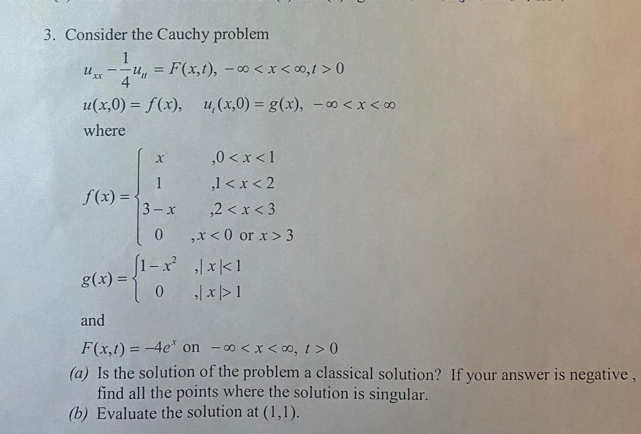 Solved Consider the Cauchy | Chegg.com