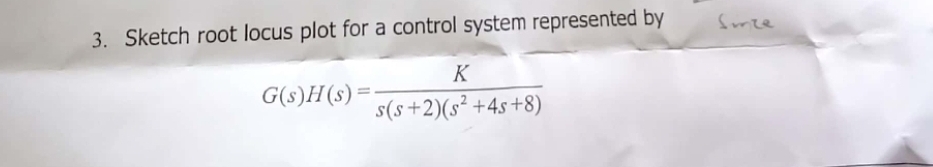 Solved Sketch root locus plot for a control system | Chegg.com