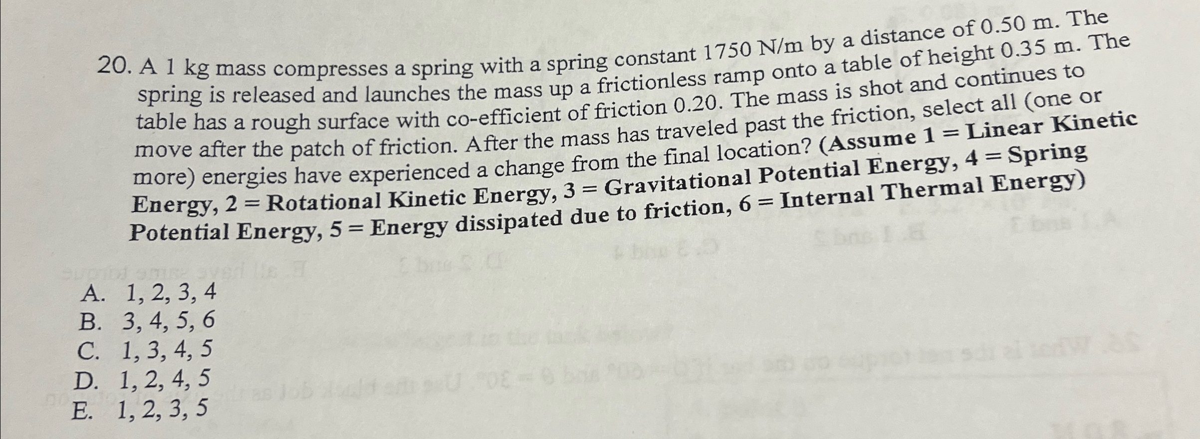 Solved A 1kg ﻿mass compresses a spring with a spring | Chegg.com