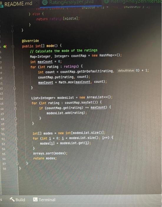 Solved README.md (1) Rating Anaiyzerinterface.java inport | Chegg.com