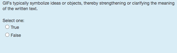 Solved GIFs typically symbolize ideas or objects, thereby | Chegg.com