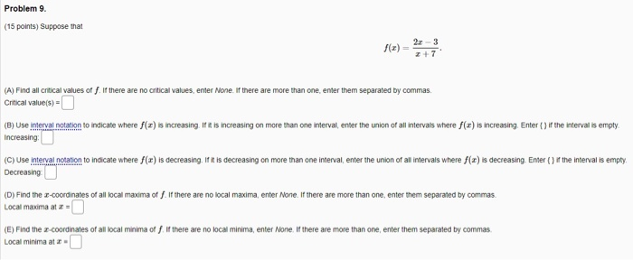 Solved Problem 9. (15 points) Suppose that f(x) 7 (A) Find | Chegg.com