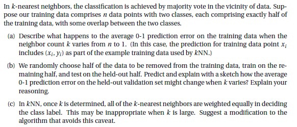 Solved In k-nearest neighbors, the classification is | Chegg.com