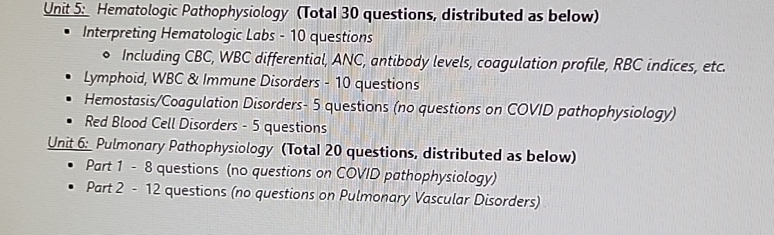 Solved Unit 5: Hematologic Pathophysiology (Total 30 | Chegg.com