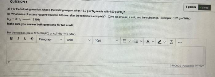 Solved QUESTION 1 5 points Saved a) For the following | Chegg.com