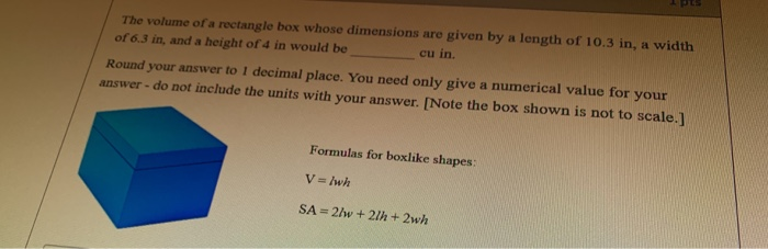 Solved The volume of a rectangle box whose dimensions are | Chegg.com