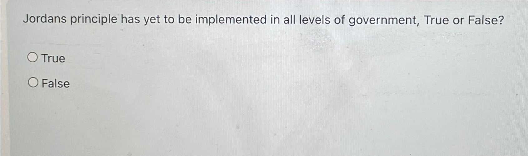 Solved Jordans principle has yet to be implemented in all | Chegg.com