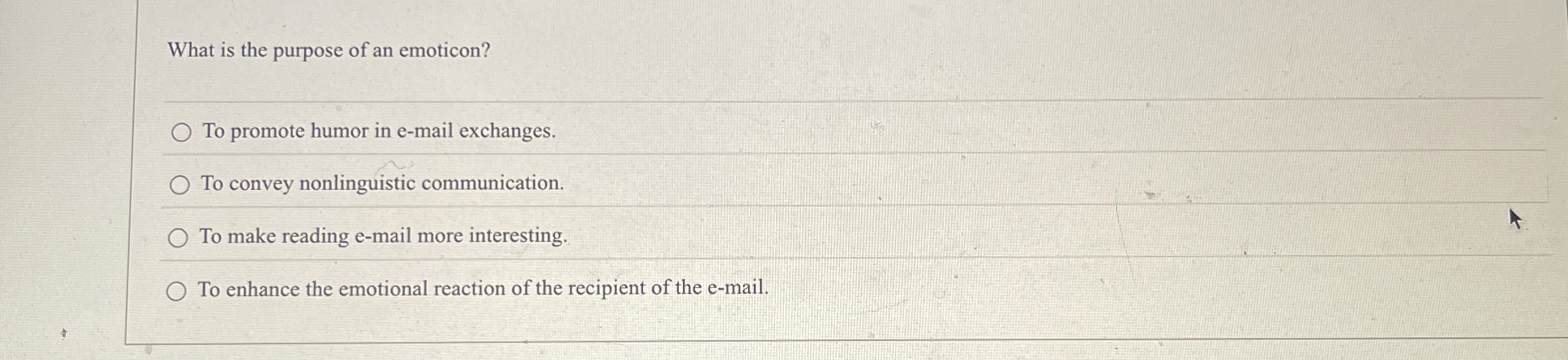 Solved What is the purpose of an emoticon?To promote humor | Chegg.com