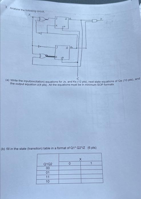 Solved 3. Analyze the following circuit. (a) Write the | Chegg.com