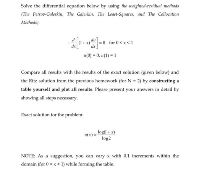 Solved Solve the differential equation below by using the | Chegg.com