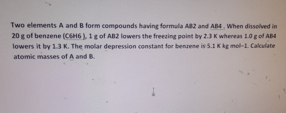 Solved Two elements A and B ﻿form compounds having formula | Chegg.com