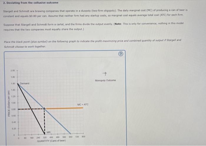 Solved 2. Deviating from the collusive outcome Stargell and | Chegg.com