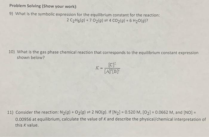 Solved Problem Solving (Show your work): 9) What is the | Chegg.com