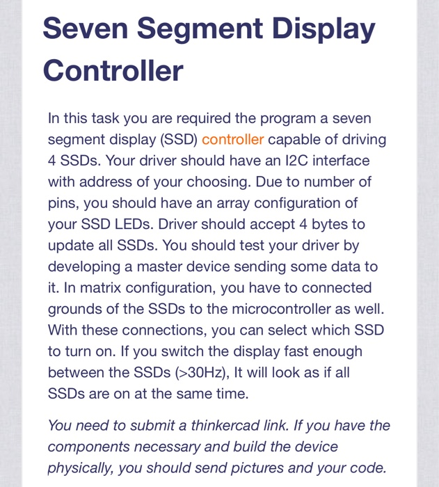 Seven Segment Display Controller In this task you are | Chegg.com