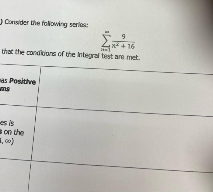 Solved test conditons and find R, part B use intergal test | Chegg.com