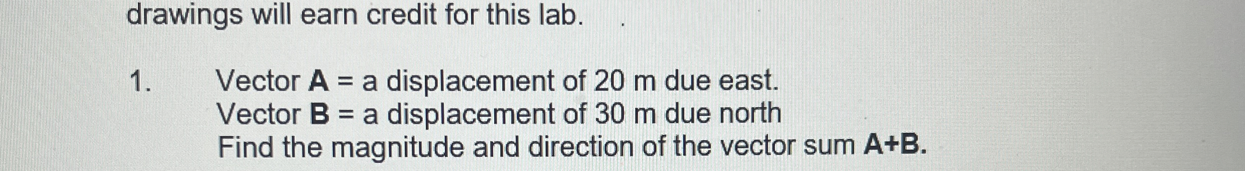 Solved drawings will earn credit for this lab.Vector A= ﻿a | Chegg.com