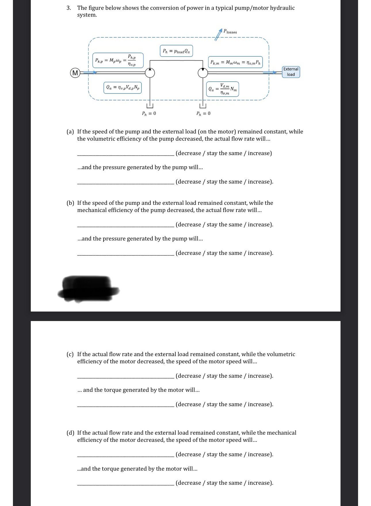 Solved The figure below shows the conversion of power in a | Chegg.com