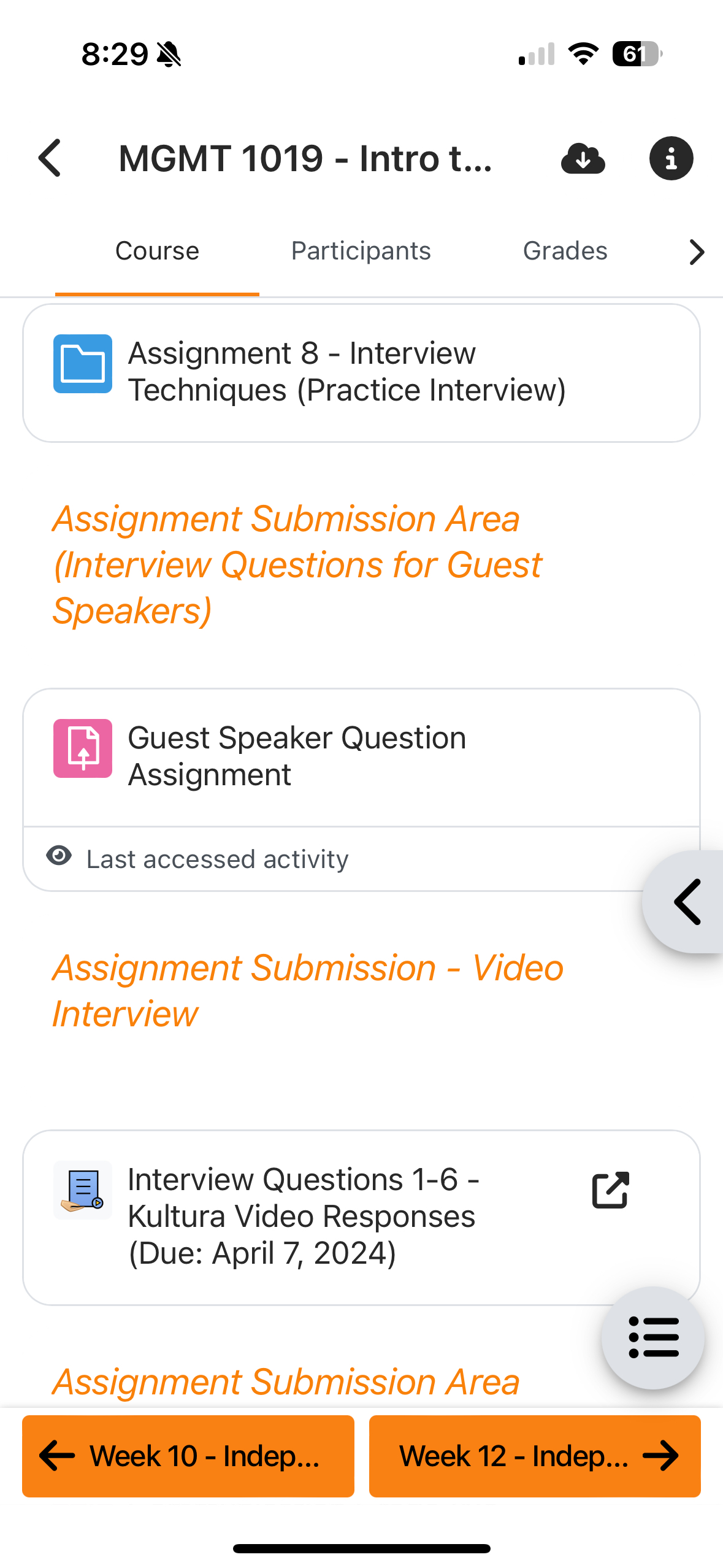 Solved 8:29 직. ิMGMT 1019Intro | Chegg.com