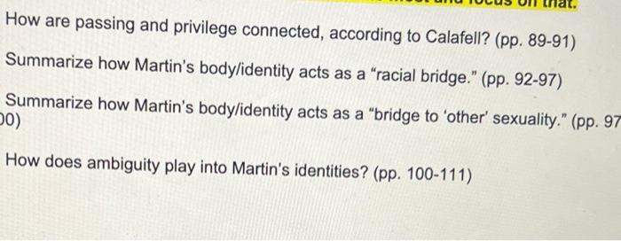 How are passing and privilege connected, according to | Chegg.com